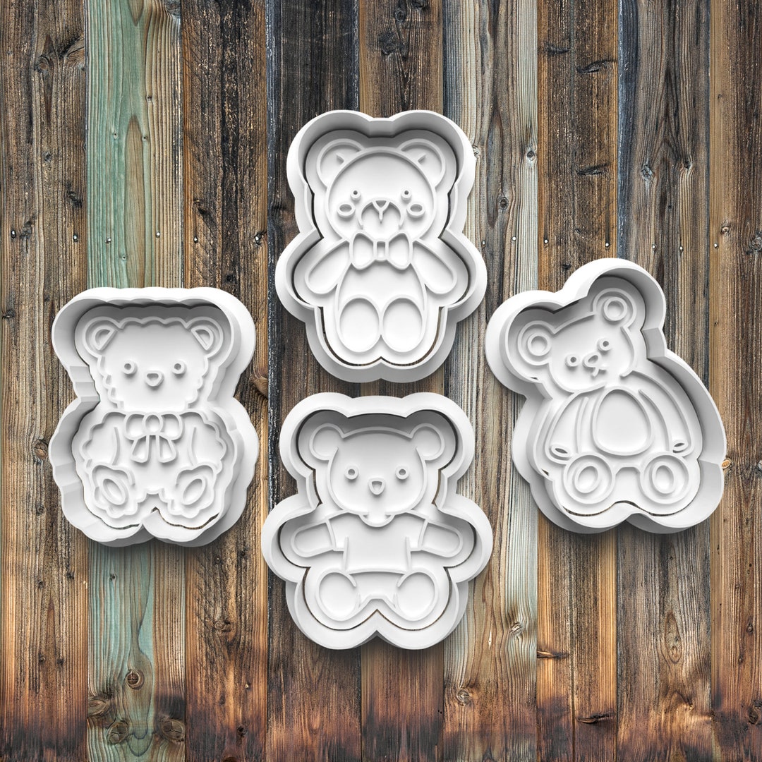 Teddy Bears Cookie Cutters, Cookie Stamps - Etsy