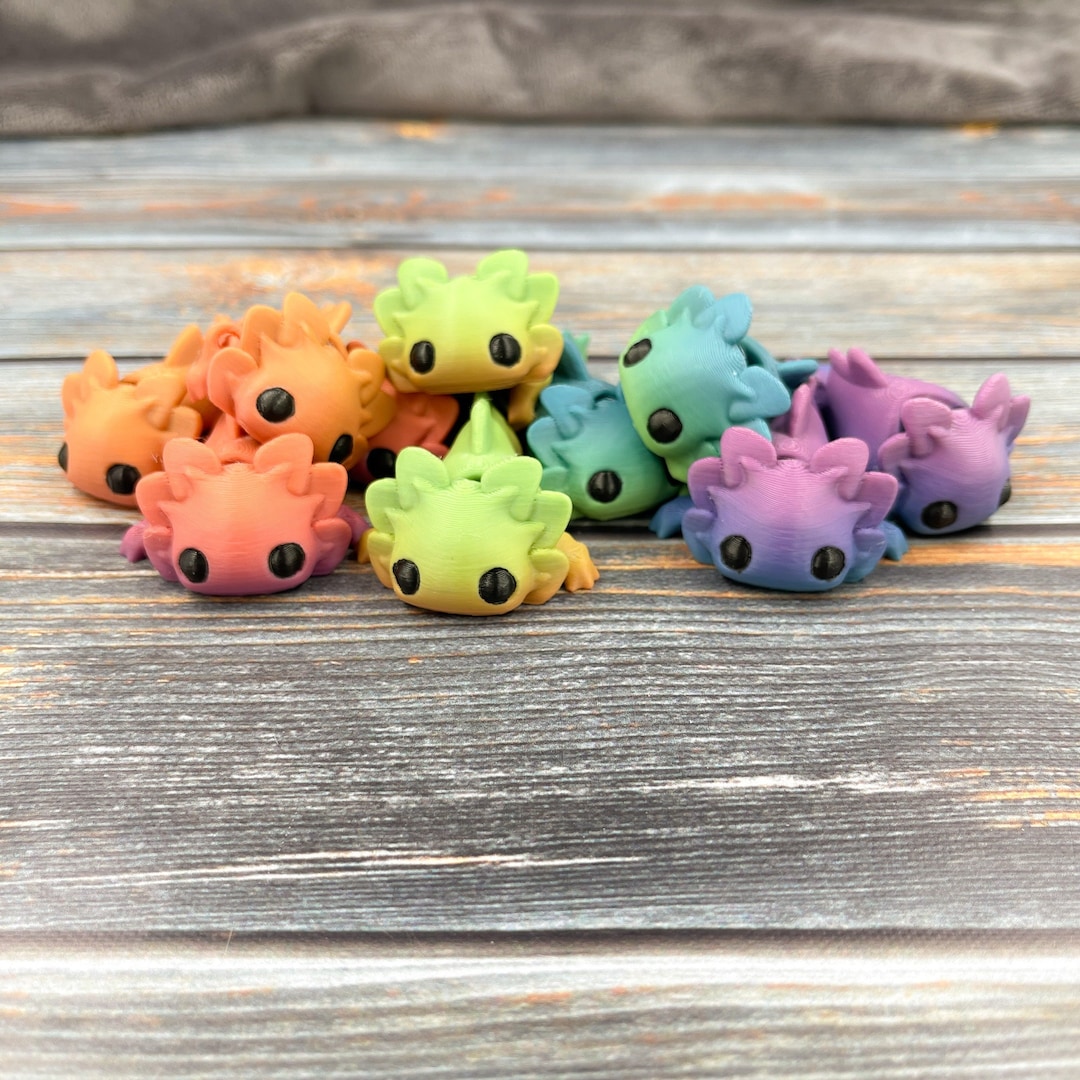 Mini Axolotl Tadpole 3D Printed Articulated Fidget Figure - Etsy
