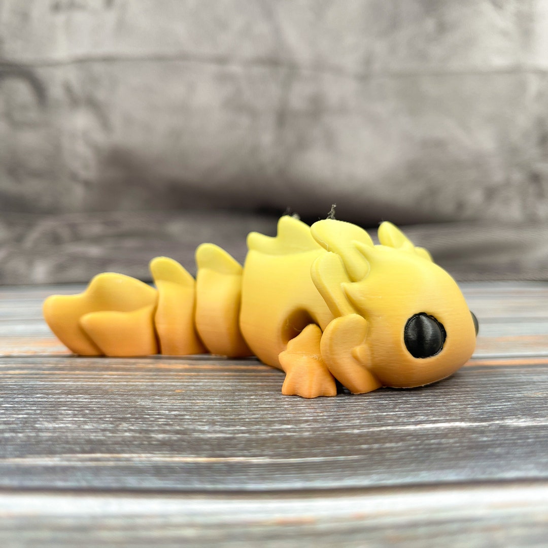 Axolotl Tadpole in Rainbow Matte 3D Printed Articulated Fidget - Etsy