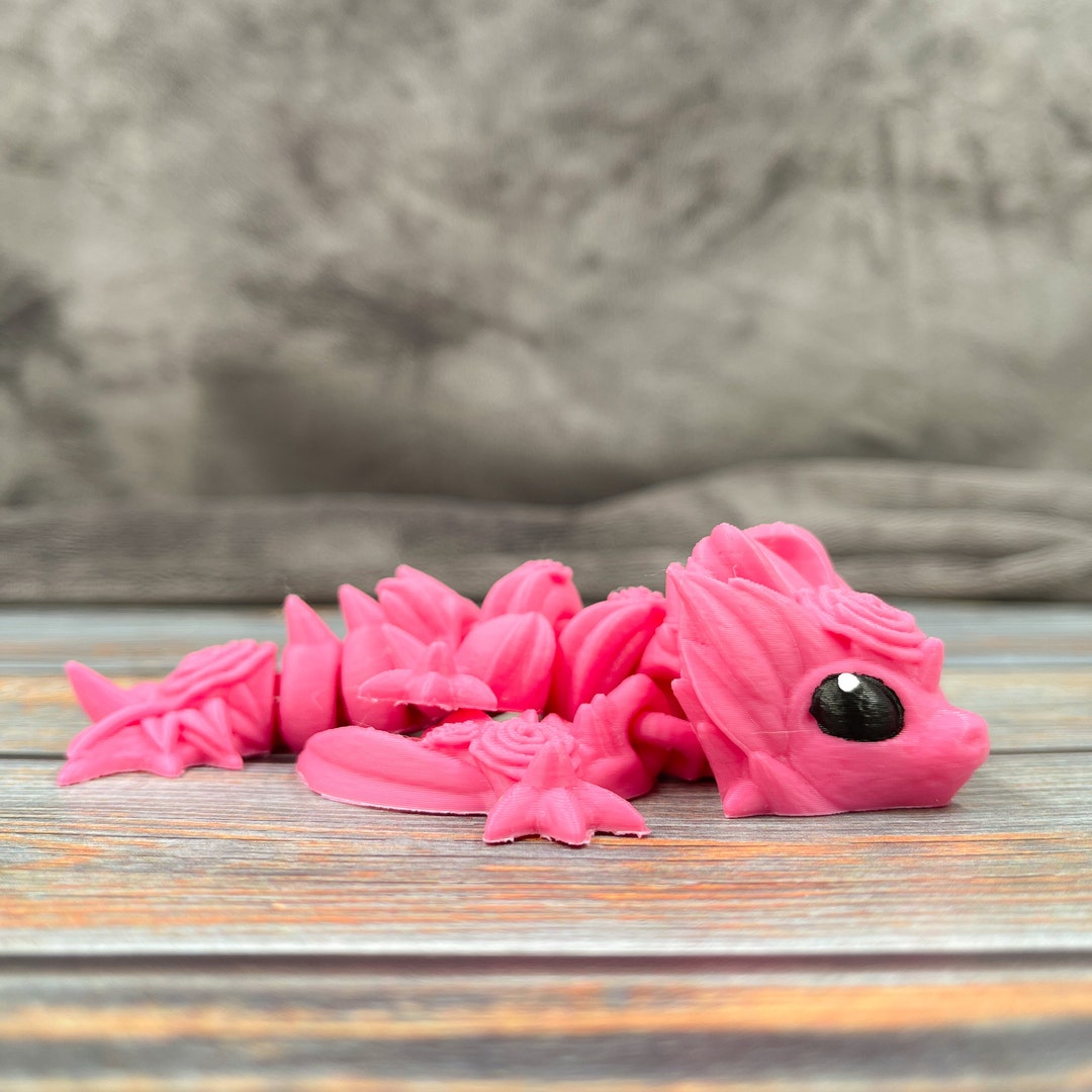 Rose Wyvern 3D Printed Fidget Figure - Etsy