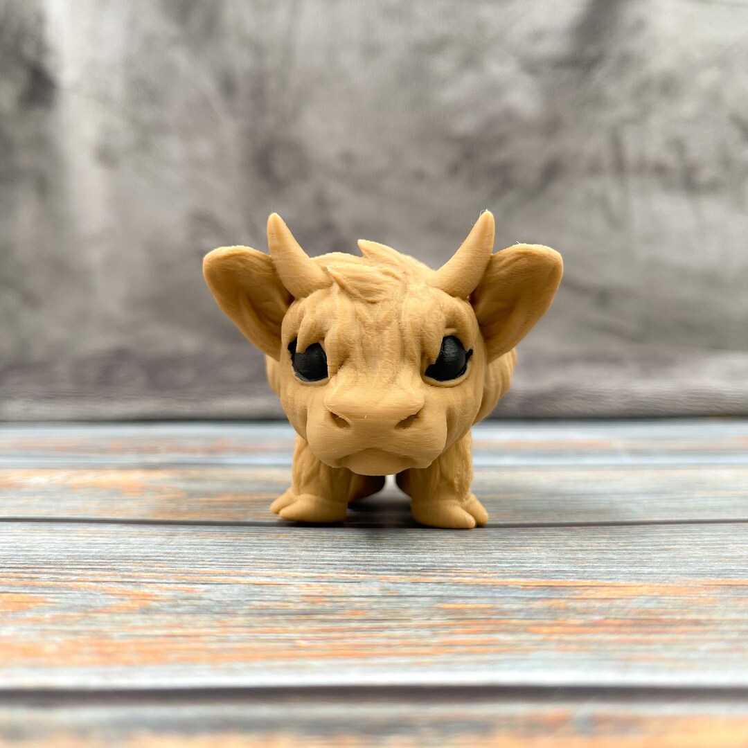 Mini Highland Cow Puffling 3D Printed Articulated Fidget Figure - Etsy
