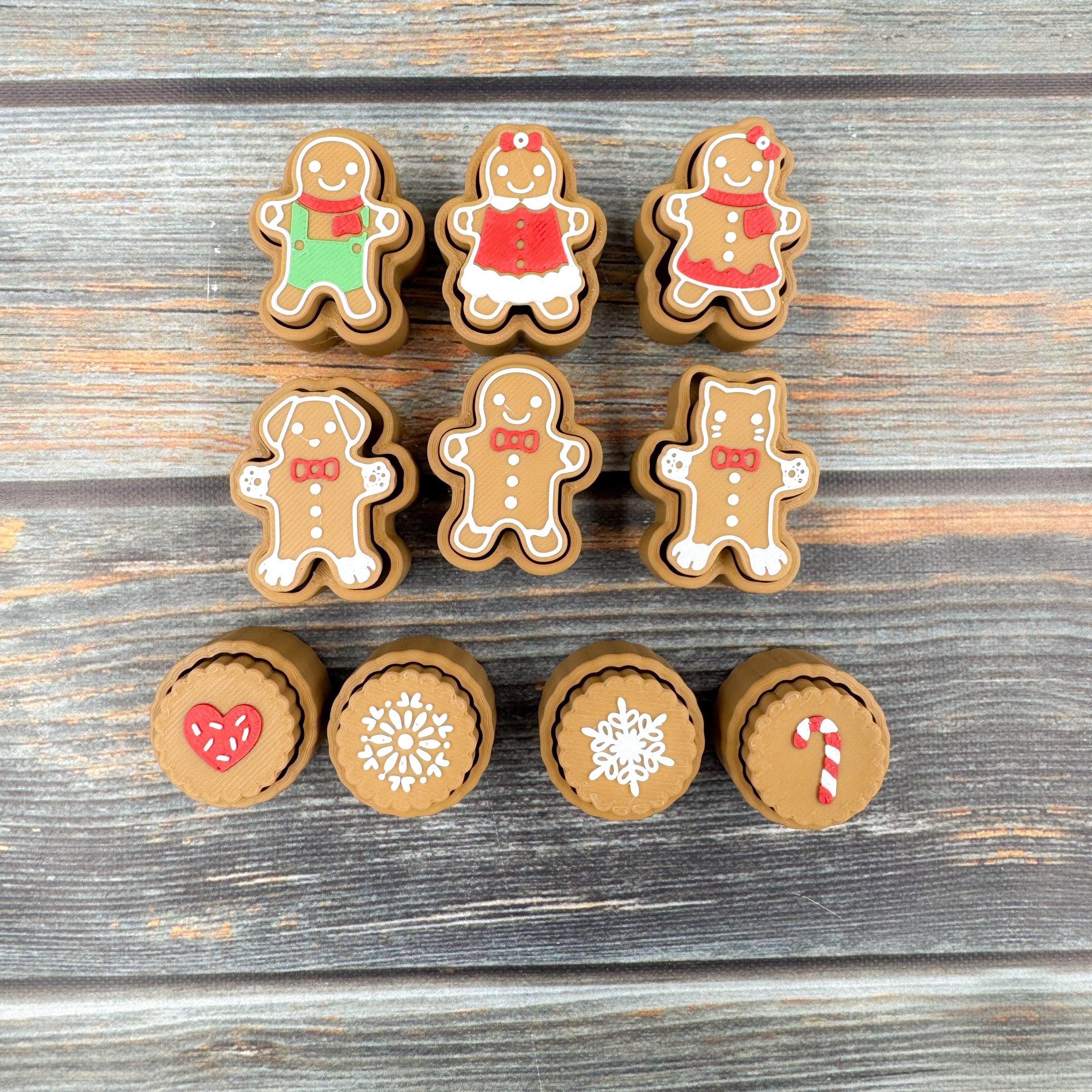 Gingerbread Family 3D Printed Clicker Fidgets - Etsy