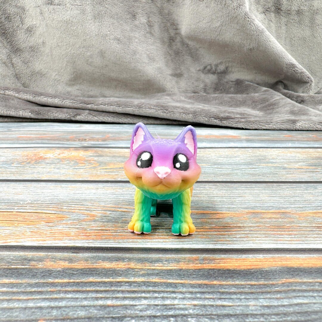 Mini Cat Articulated 3D Printed Fidget Figure - Etsy