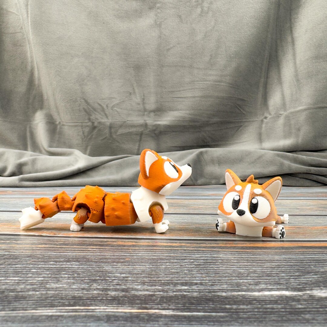 Corgi Articulated 3D Printed Fidget Figure - Etsy