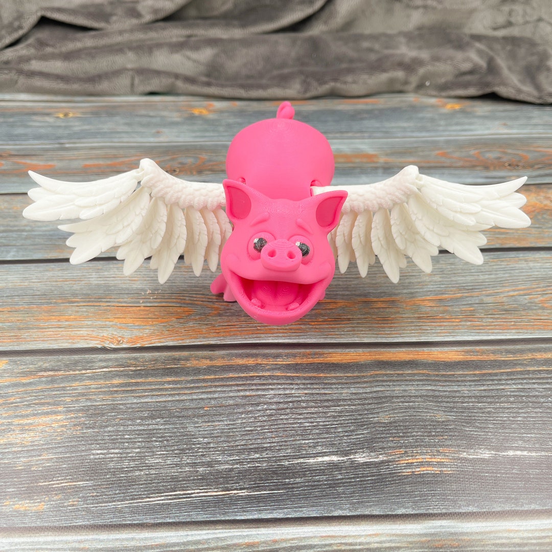 Flying Pig Articulated 3D Printed Fidget Figure - Etsy