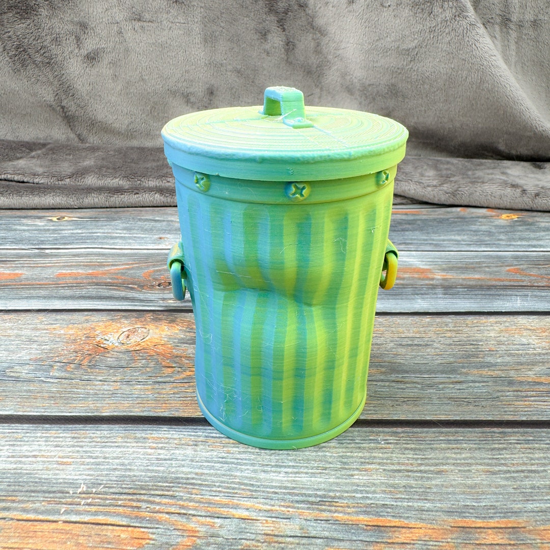 Battered Trash Can 3D Printed Figure - Etsy