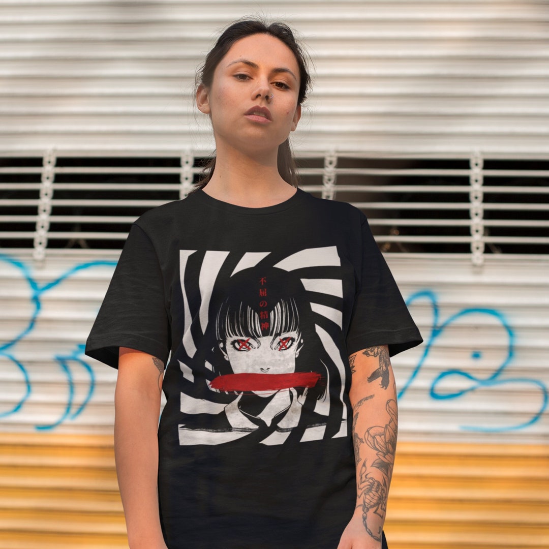 Japanese Horror Grunge Anime Tshirt, Weirdcore Appeal Non Normcore Alt ...
