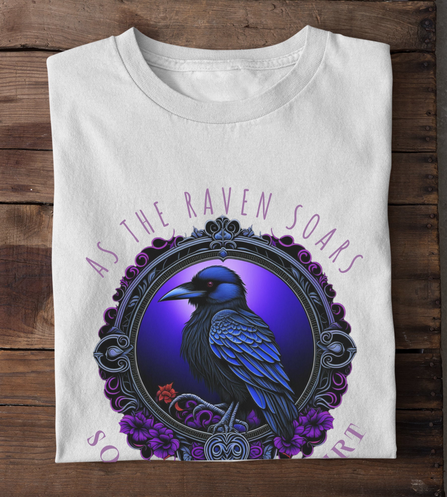 Beautiful Gothic Raven T-shirt, Goth Gift for Her or Witchcraft ...