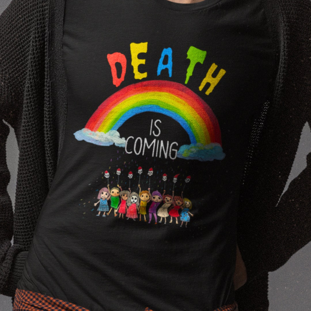 Playschool Drawing Rainbow Goth Shirt, Funny Dark Quote Kidcore ...