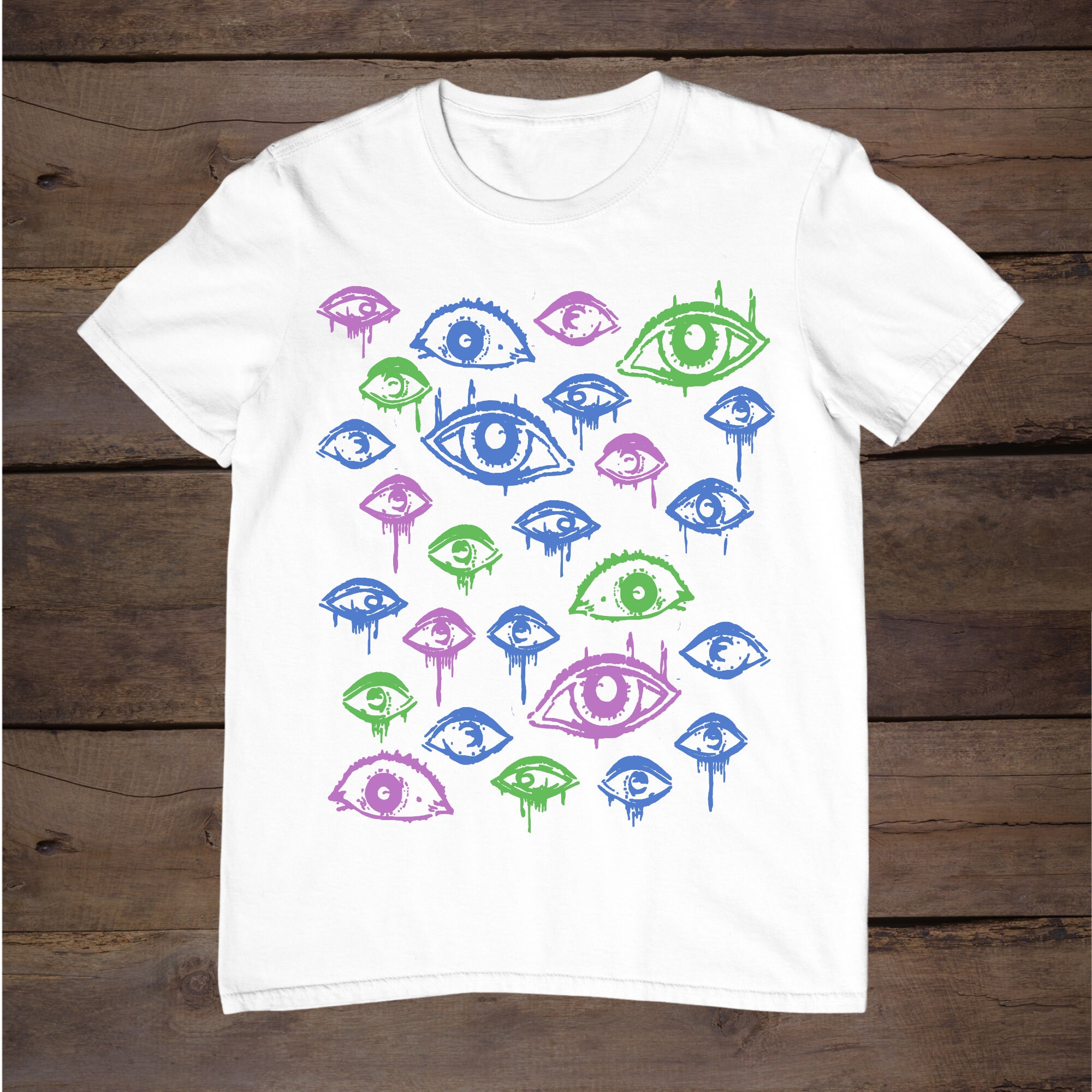 Horror Eyes Clowncore Tshirt, Pastel Goth Weirdcore Top, Grunge Plus ...