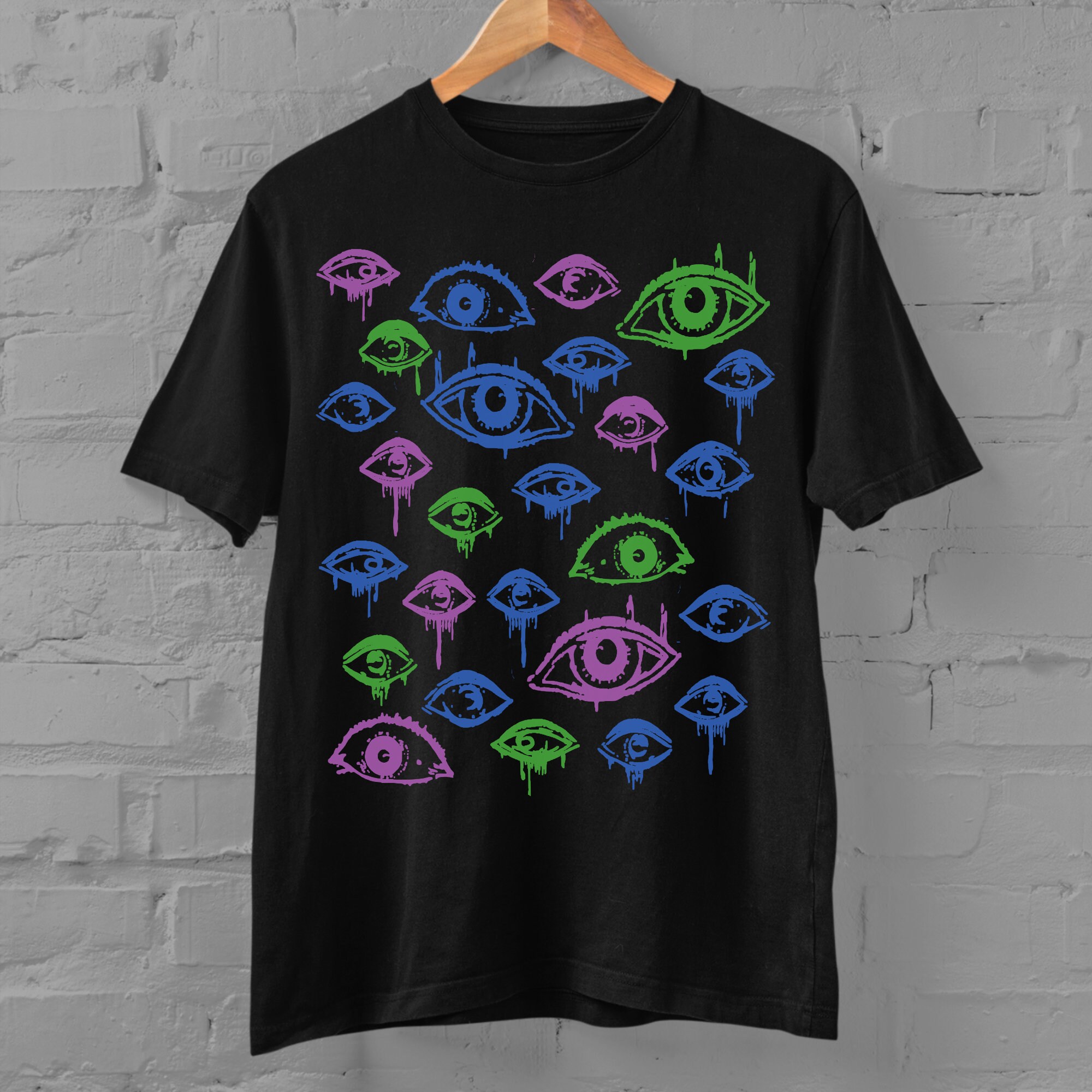 Horror Eyes Clowncore Tshirt, Pastel Goth Weirdcore Top, Grunge Plus ...