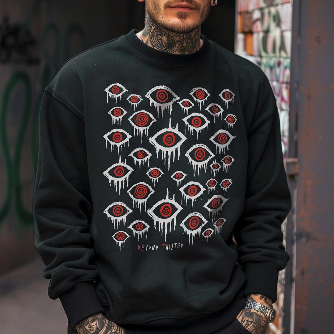 Evil Eyes Sweatshirt, Alternative Style Weirdcore Crewneck Grunge ...