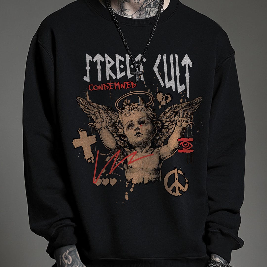 Alt Streetwear Gothic Sweatshirt, Crust Punk Fashion Alternative Jumper ...