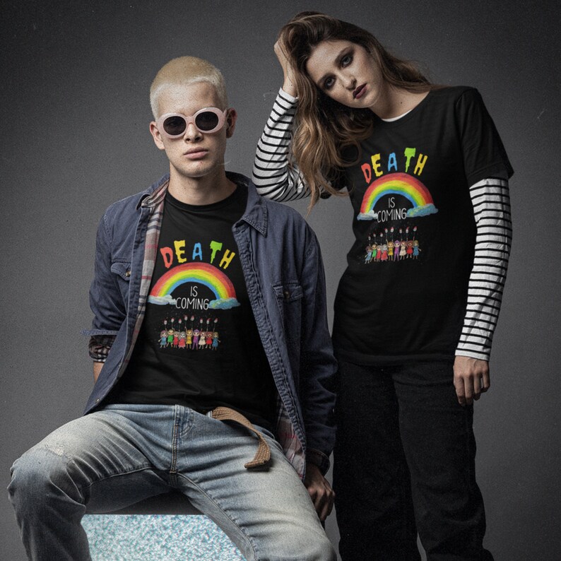 Playschool Drawing Rainbow Goth Shirt, Funny Dark Quote Kidcore ...