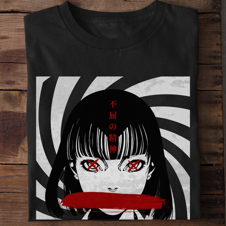 Japanese Horror Grunge Anime Tshirt, Weirdcore Appeal Non Normcore Alt ...