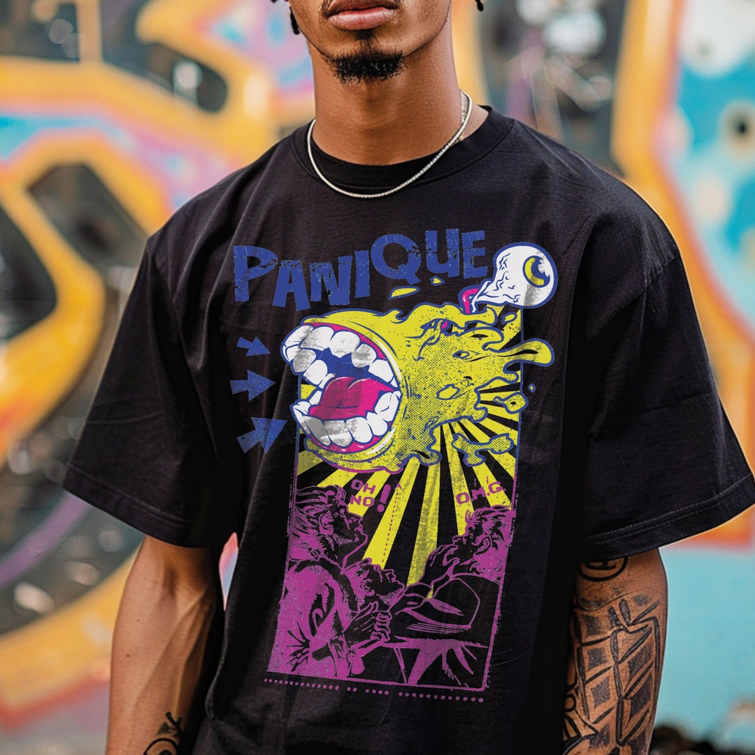 Colourful Punk Comic Tshirt, Trippy Graphic Alternative Clothing ...