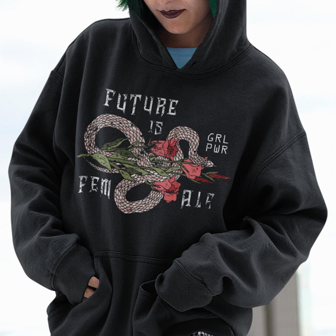 Female Goth Snake Hoodie, Gothic Appeal Alt Clothes Witchy Jumper, Dark ...