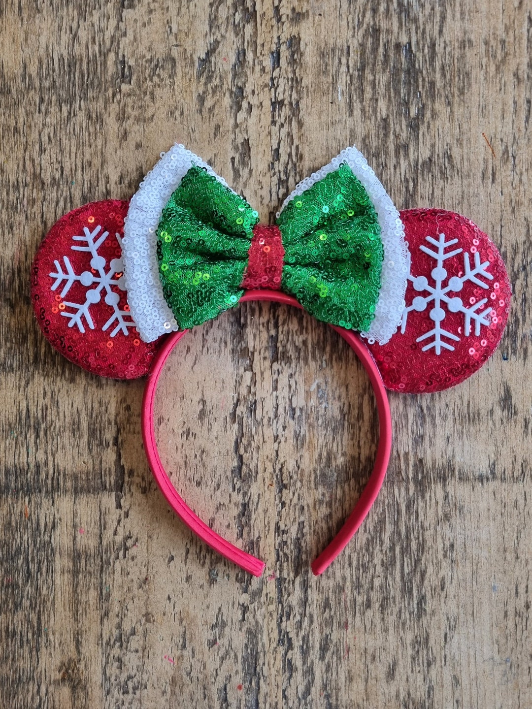 Disney Christmas Snowflake Mickey Mouse Ears Headband Unisex Kids ...