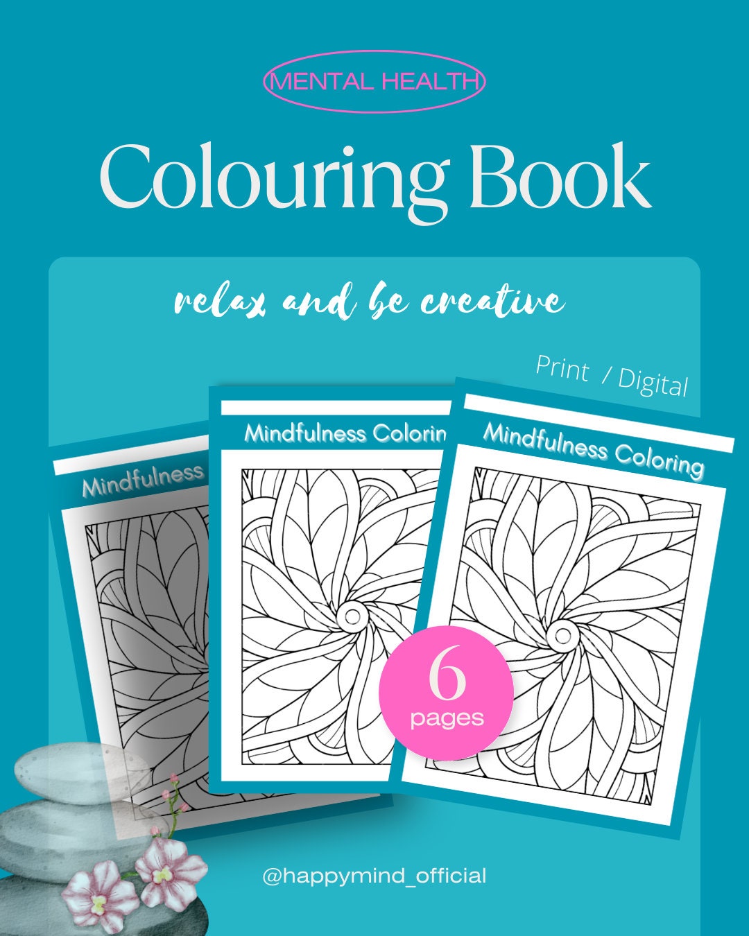 Mindful Coloring Page 6 Printable Pages Mindful Coloring - Etsy