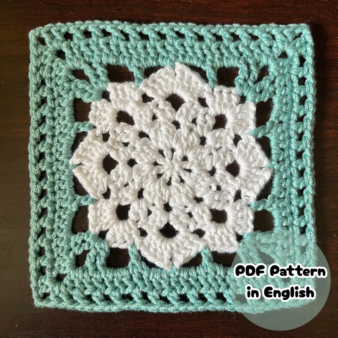 Snowflake Granny Square Crochet Pattern, PDF Instant Download, Pattern ...