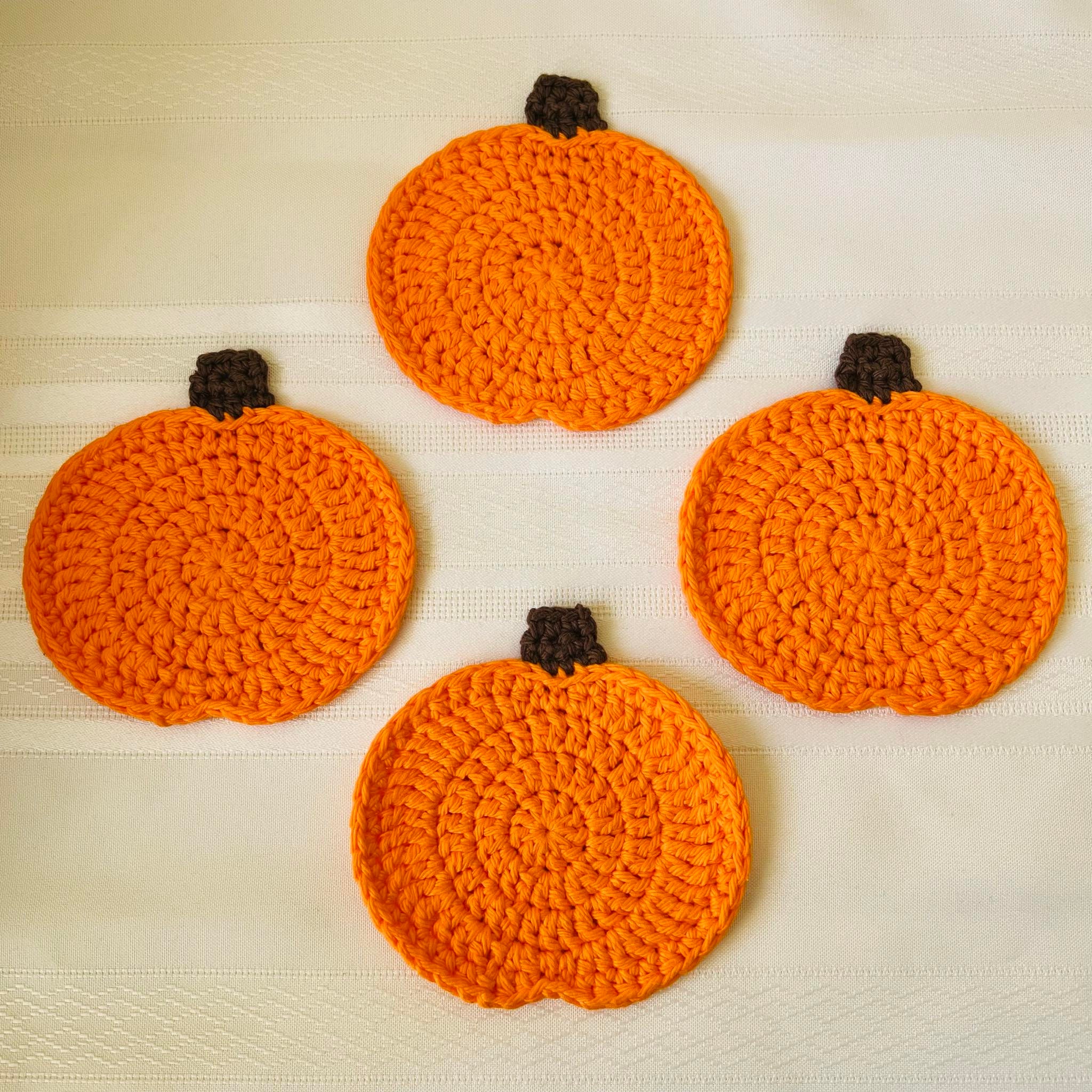 Pumpkin Coaster Crochet Pattern, PDF Instant Download, Fall Coasters ...