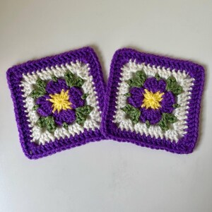 Violet Granny Square Crochet Pattern, PDF Instant Download, Easy ...