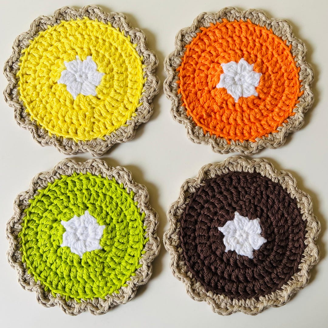Pie Coaster Crochet Pattern, PDF Instant Download, Easy Pattern in ...