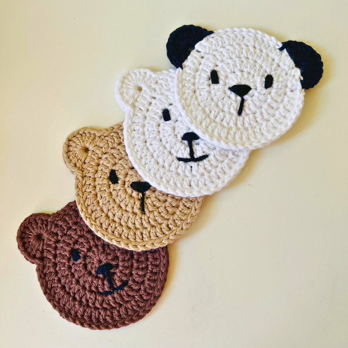 Bear Coaster Crochet Pattern, PDF Instant Download, Bear Applique ...