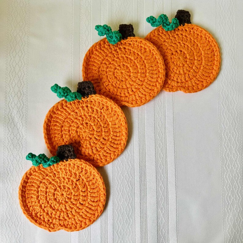 Pumpkin Coaster Crochet Pattern, PDF Instant Download, Pattern in ...