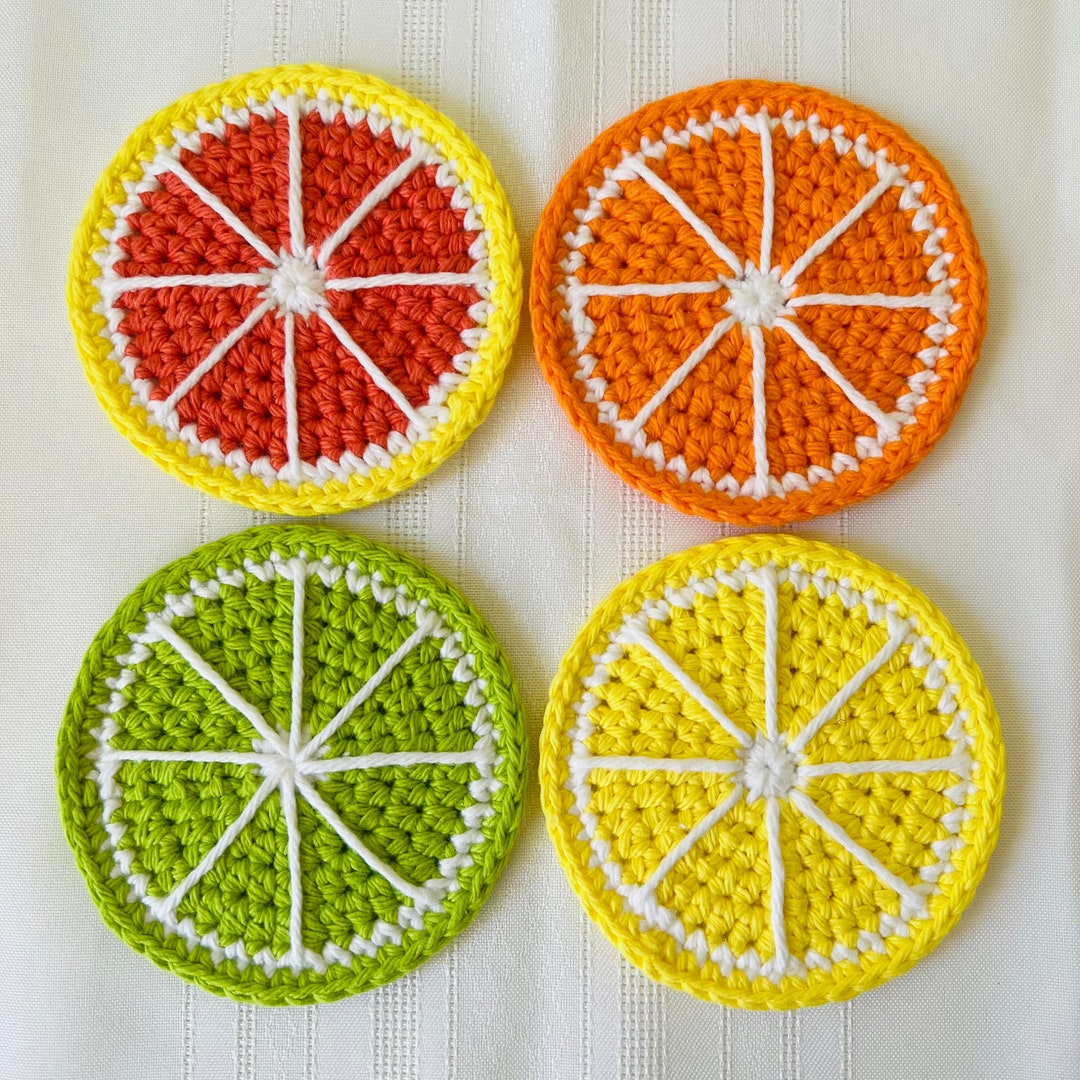 Citrus Coasters Crochet Pattern, PDF Instant Download, Fruit Décor ...