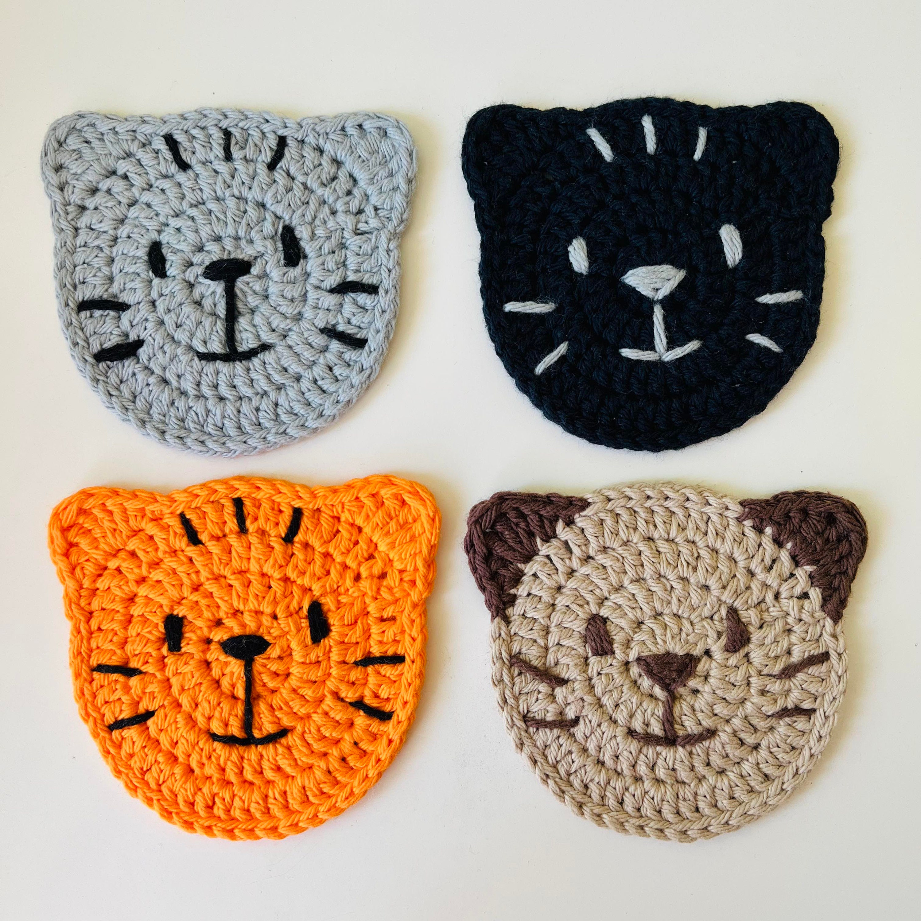 Cat Coaster Crochet Pattern, PDF Instant Download, Animal Coasters, No ...