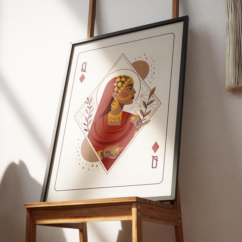 Sudanese Bride Playing Card Art Print. Modern Heritage Wall Decor ...