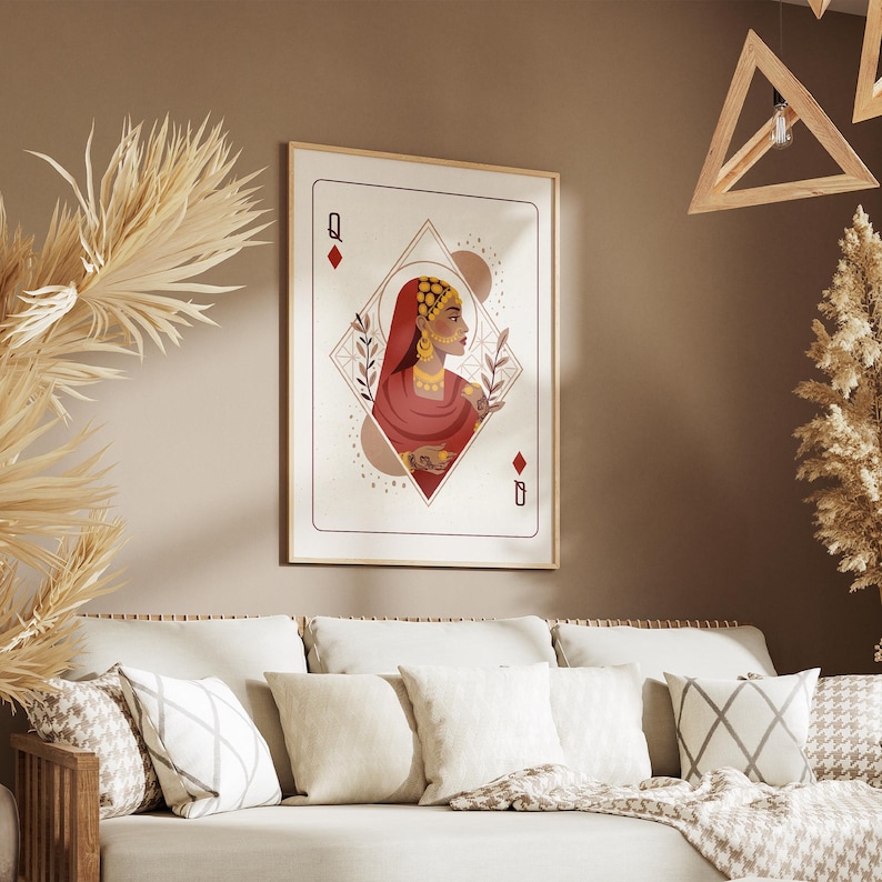 Sudanese Bride Playing Card Art Print. Modern Heritage Wall Decor ...