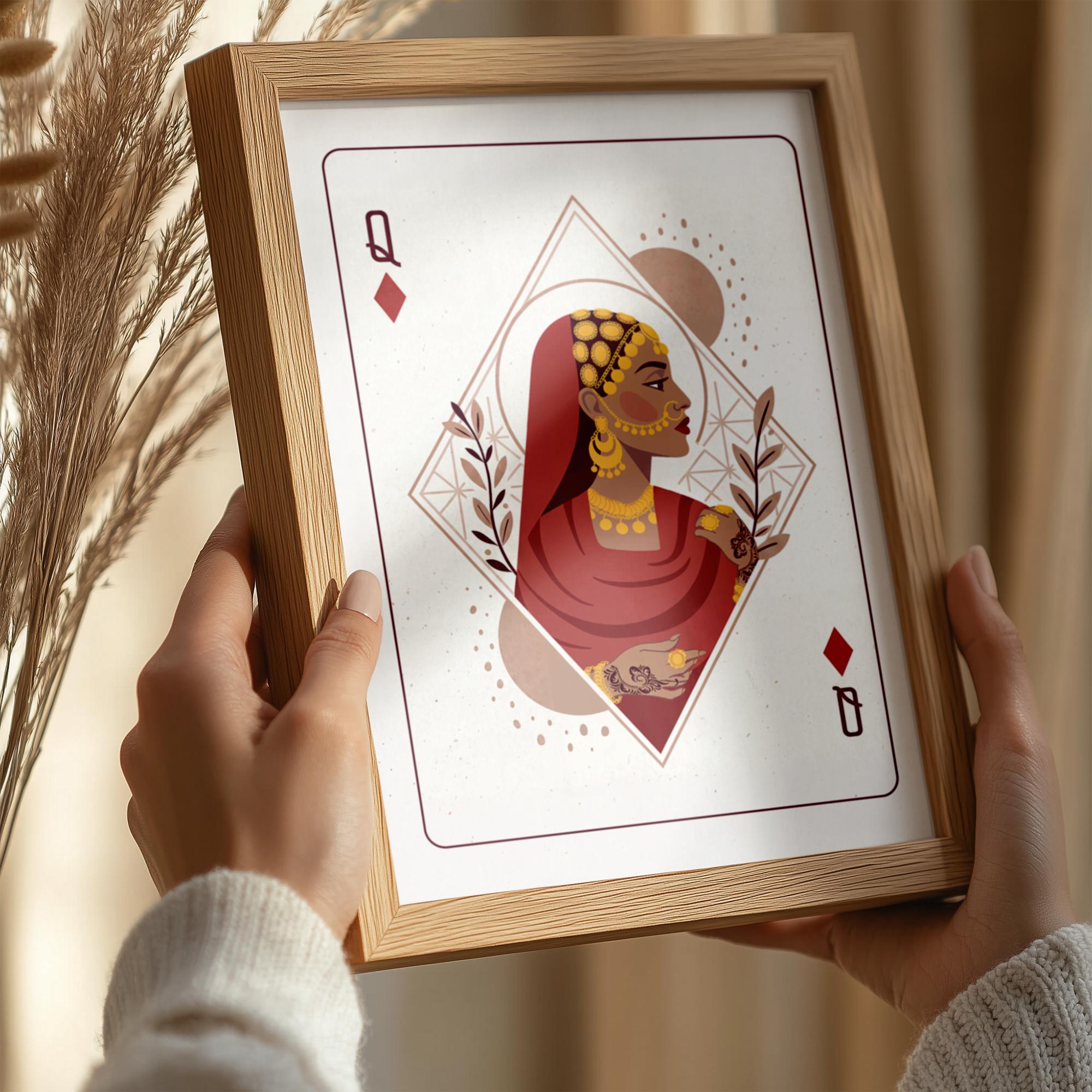 Sudanese Bride Playing Card Art Print. Modern Heritage Wall Decor ...