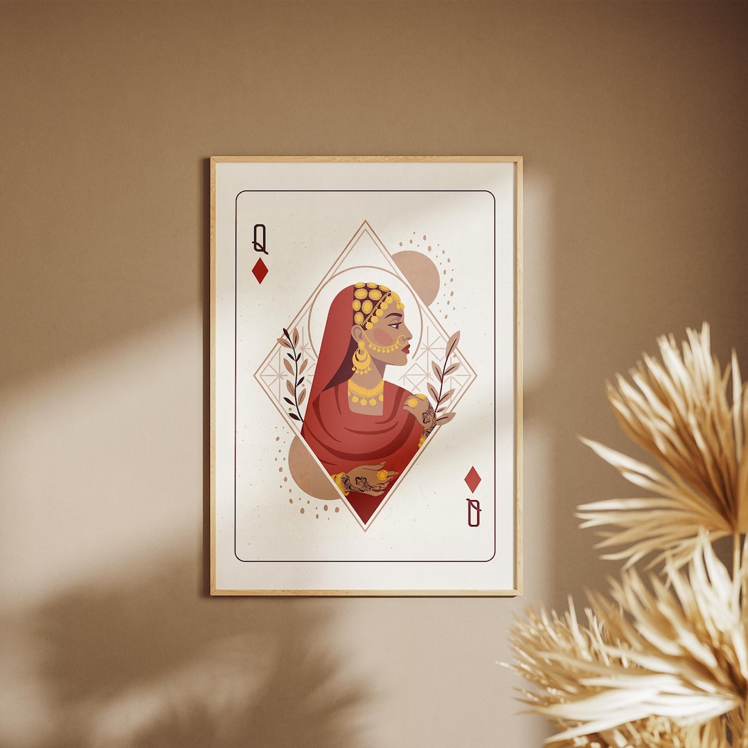 Sudanese Bride Playing Card Art Print. Modern Heritage Wall Decor ...