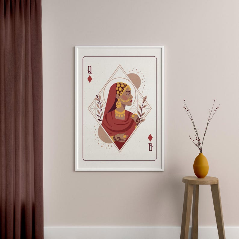 Sudanese Bride Playing Card Art Print. Modern Heritage Wall Decor ...