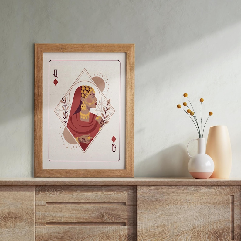Sudanese Bride Playing Card Art Print. Modern Heritage Wall Decor ...