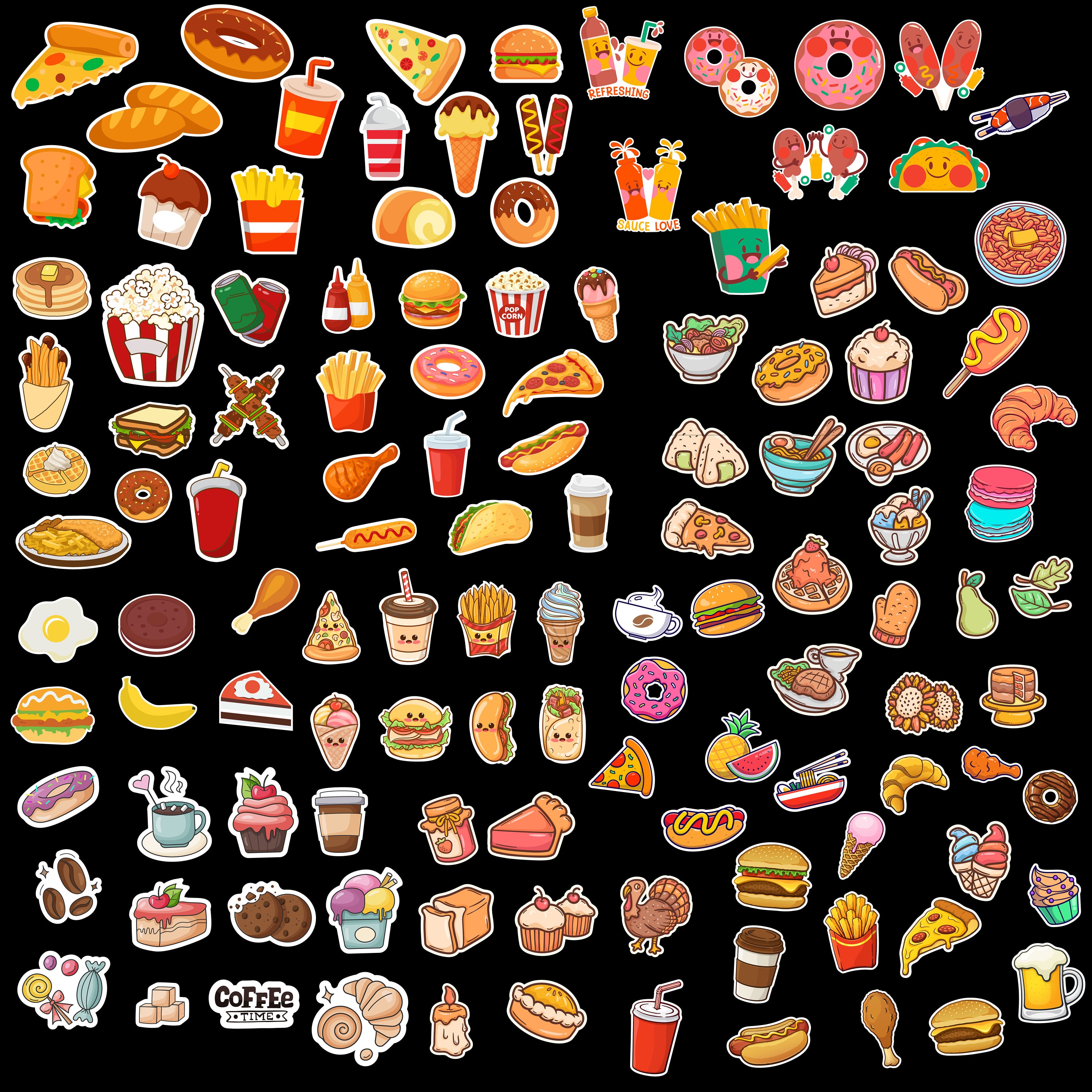 100+ Printable Digital Stickers, 1 PDF and 1 PNG File, Digital Planning ...