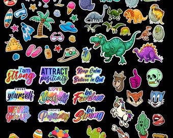 100 Printable Digital Stickers 1 PDF and 1 PNG File Digital - Etsy
