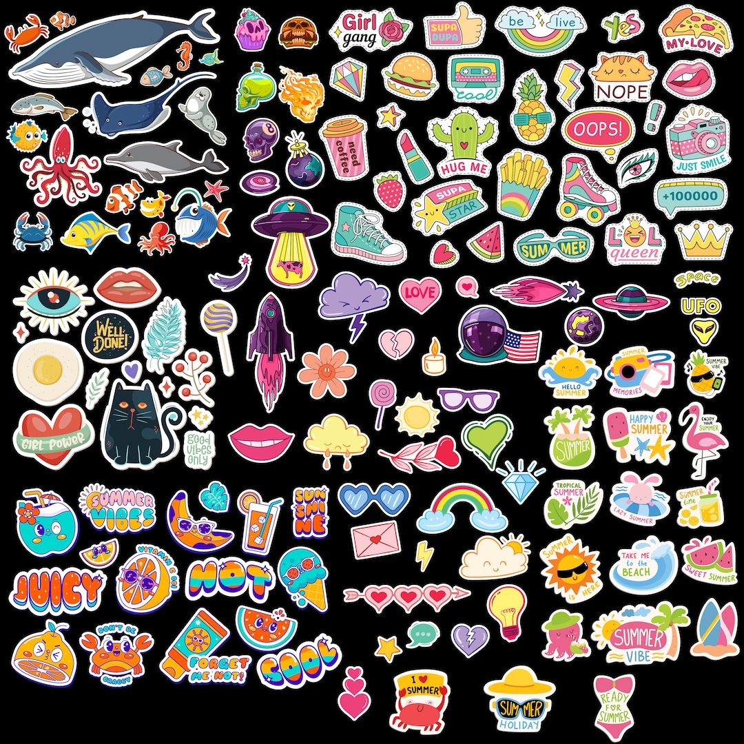 100+ Printable Digital Stickers, 1 PDF, 1 PNG File, Digital Planning ...