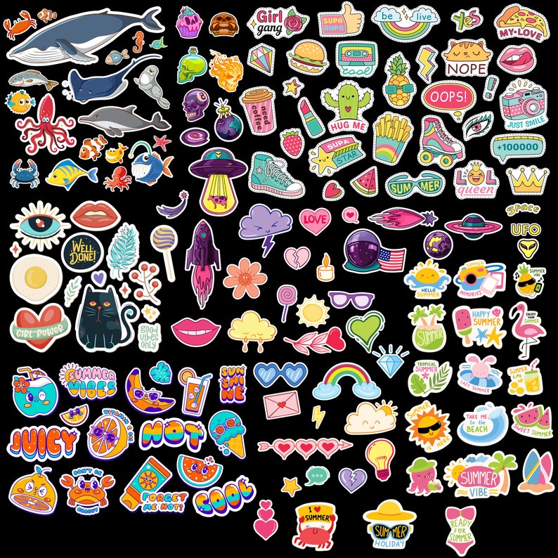 100+ Printable Digital Stickers, 1 PDF, 1 PNG File, Digital Planning ...