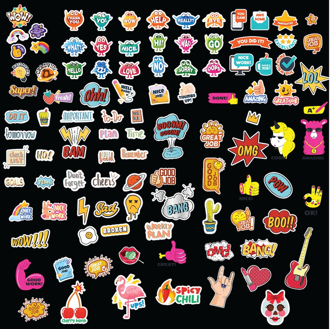 Printable Digital Stickers, 1 PDF and 1 PNG File, Digital Planning ...