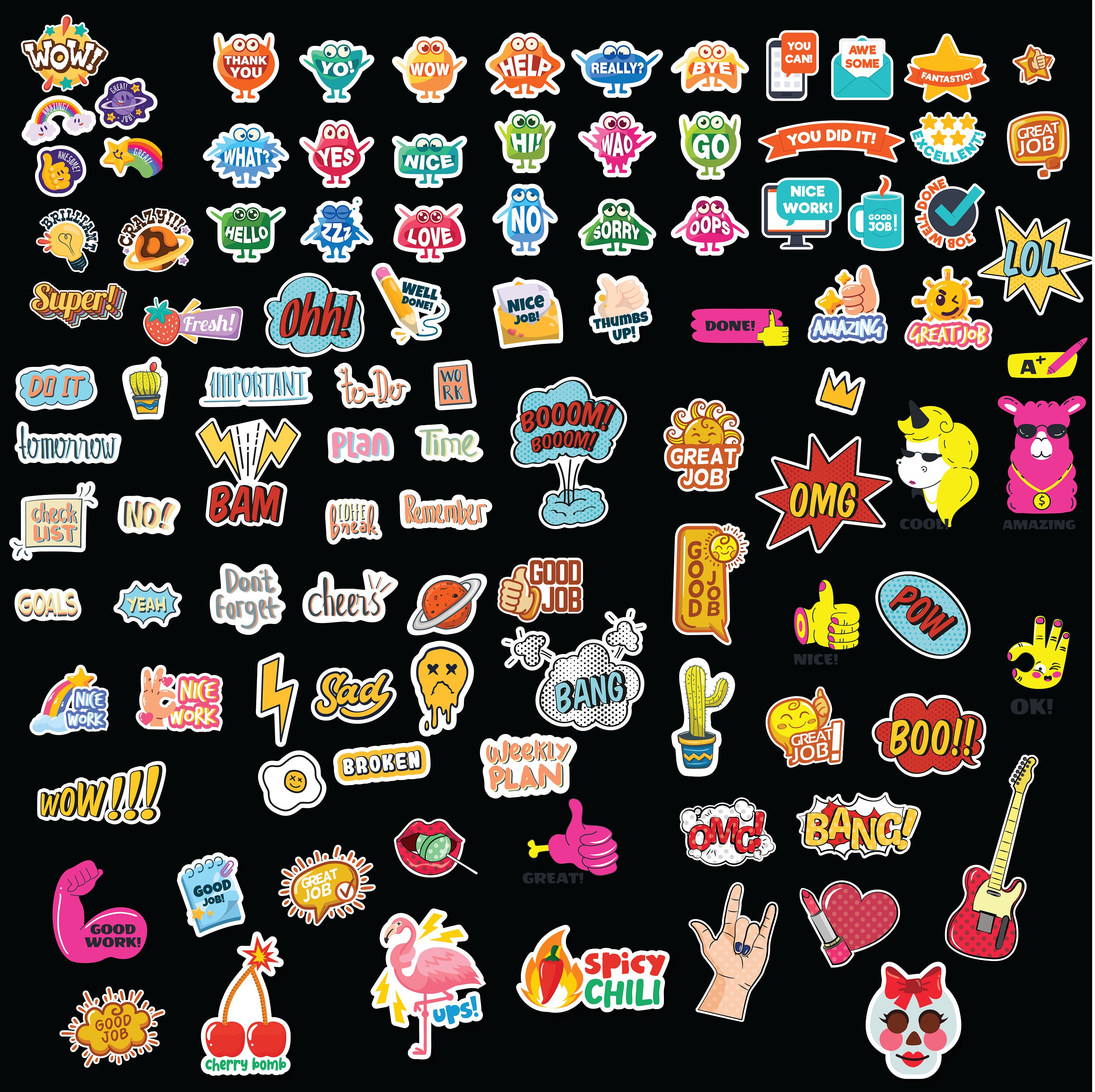 Printable Digital Stickers, 1 PDF and 1 PNG File, Digital Planning ...