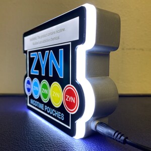ZYN Lighted Sign!! - DESKTOP Sized! LED Light up Sign, Mini Acrylic ...