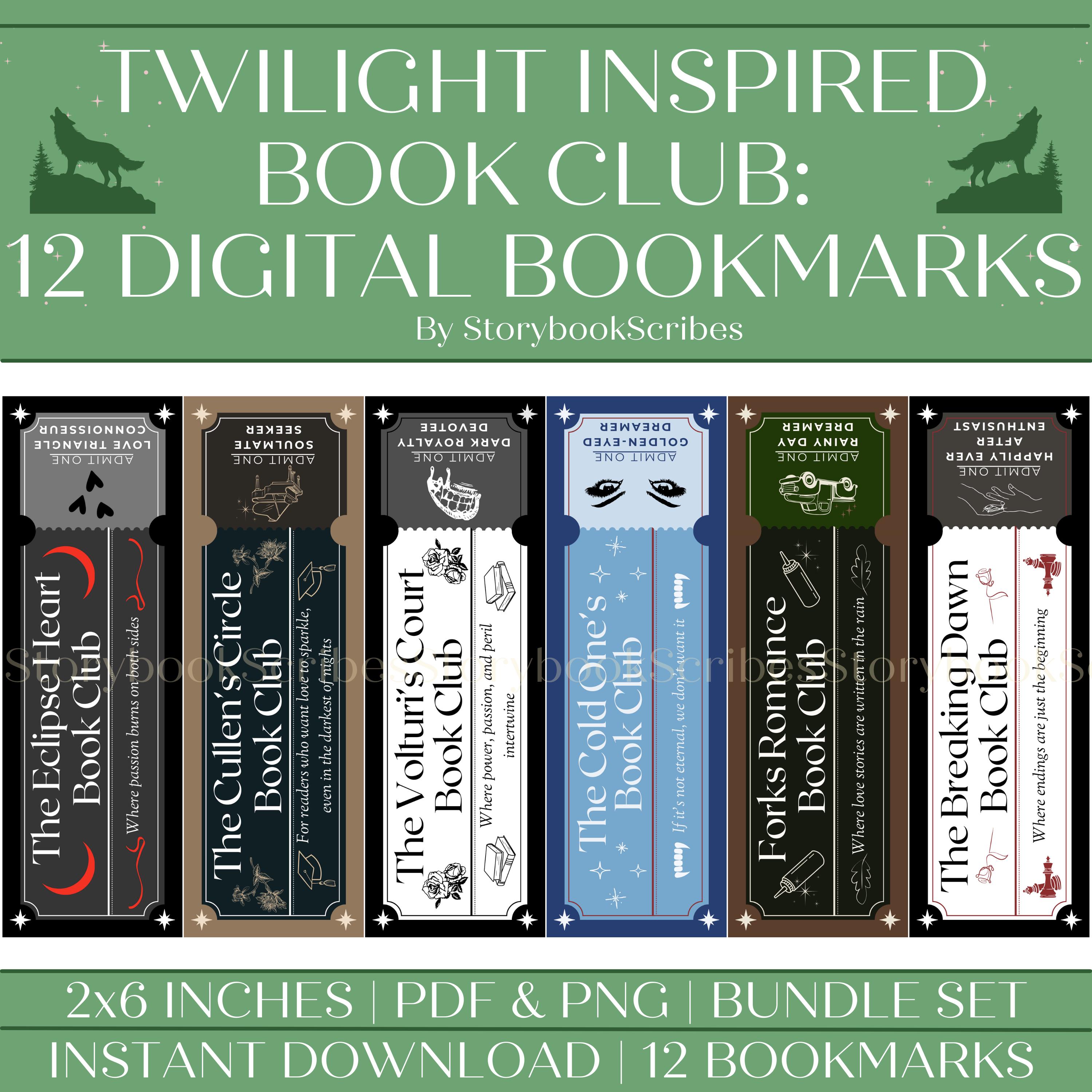 12 Twilight Inspired Book Club Printable Bookmarks | Instant Download ...
