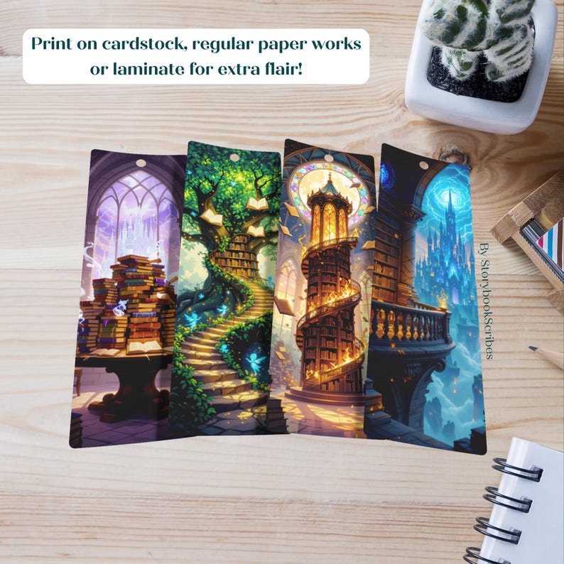 14 Enchanted Library Printable Bookmarks | Instant Download PNG PDF ...