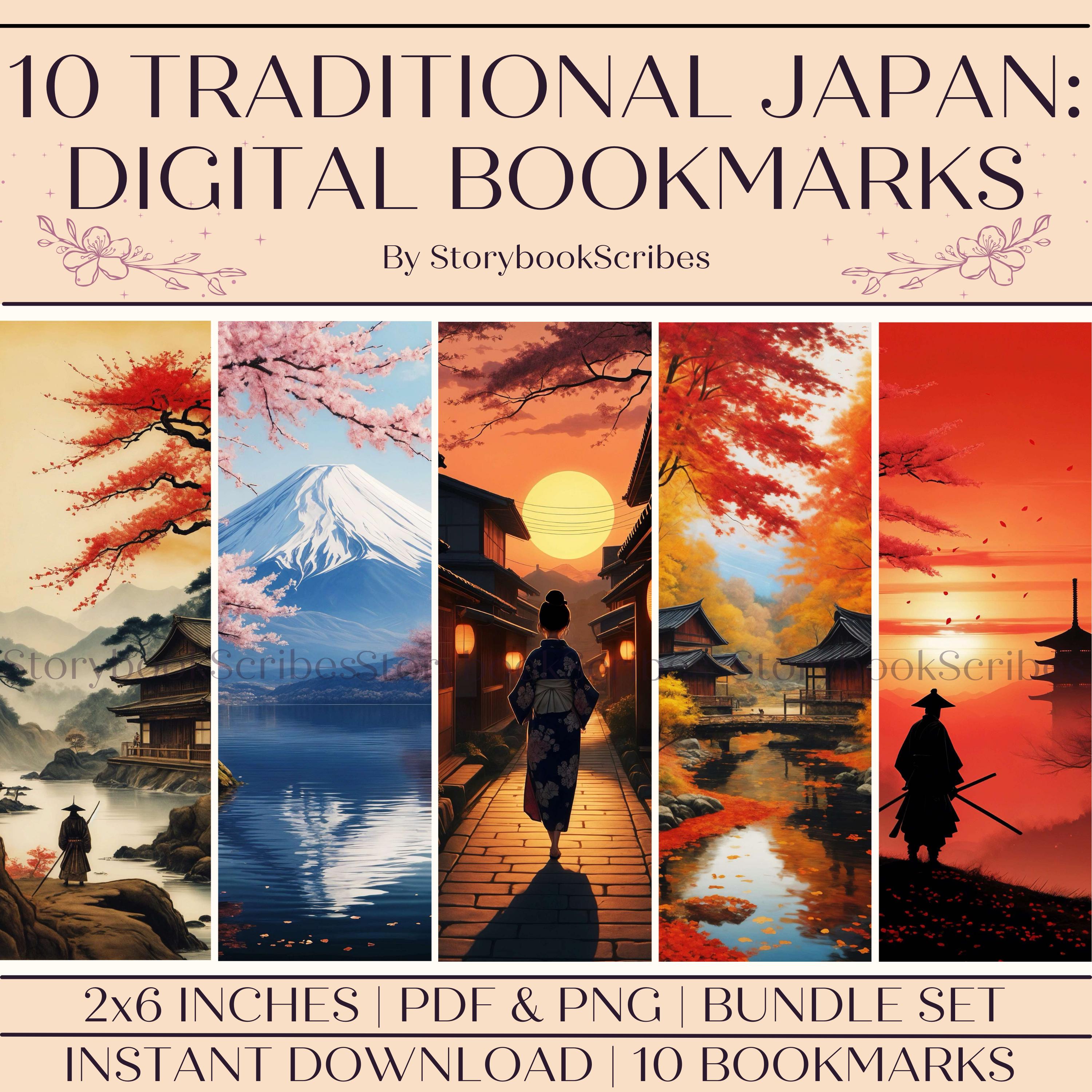 10 Traditional Japan Inspired Printable Bookmarks | Instant Download ...