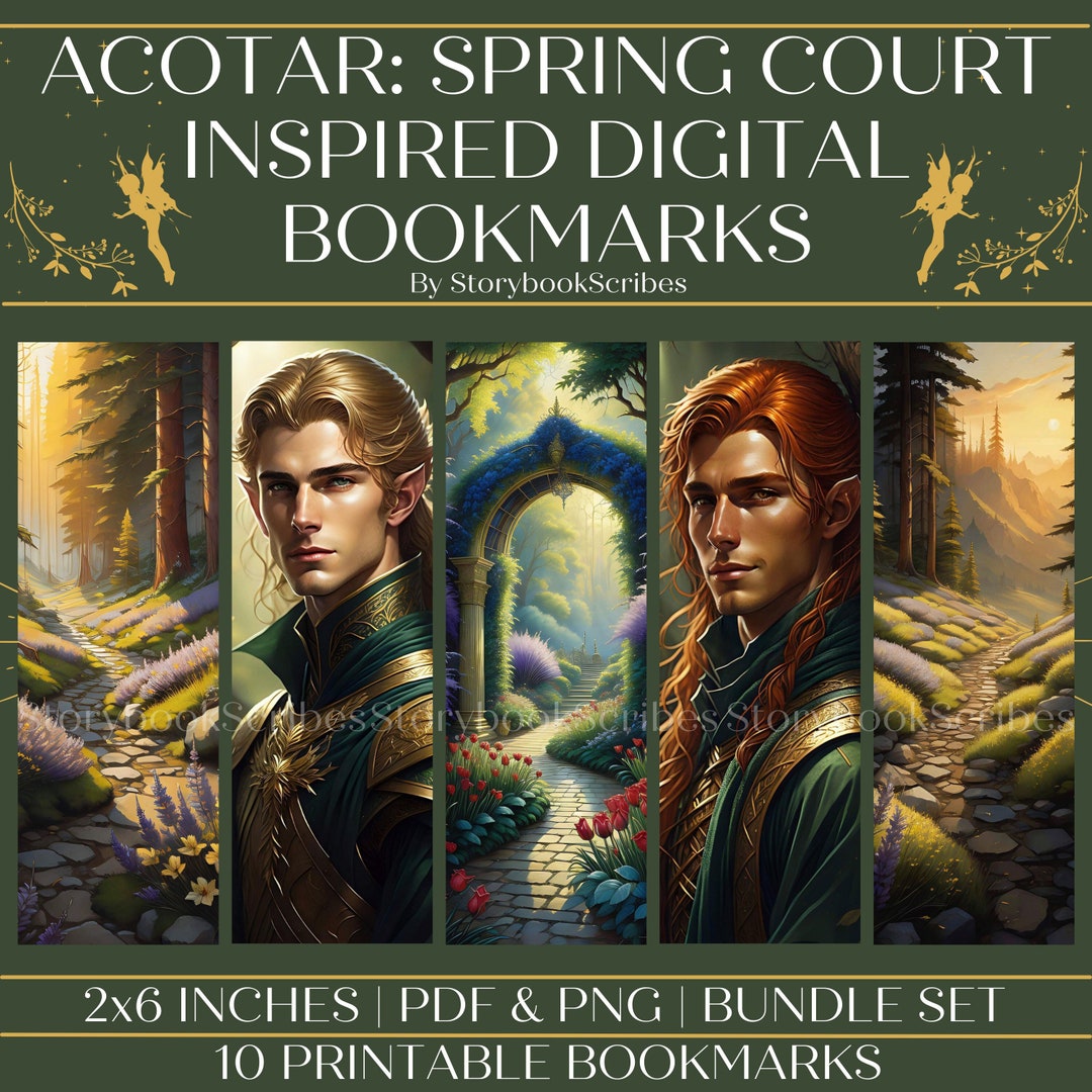 10 'ACOTAR: Spring Court' Inspired Digital Bookmarks Instant Download ...