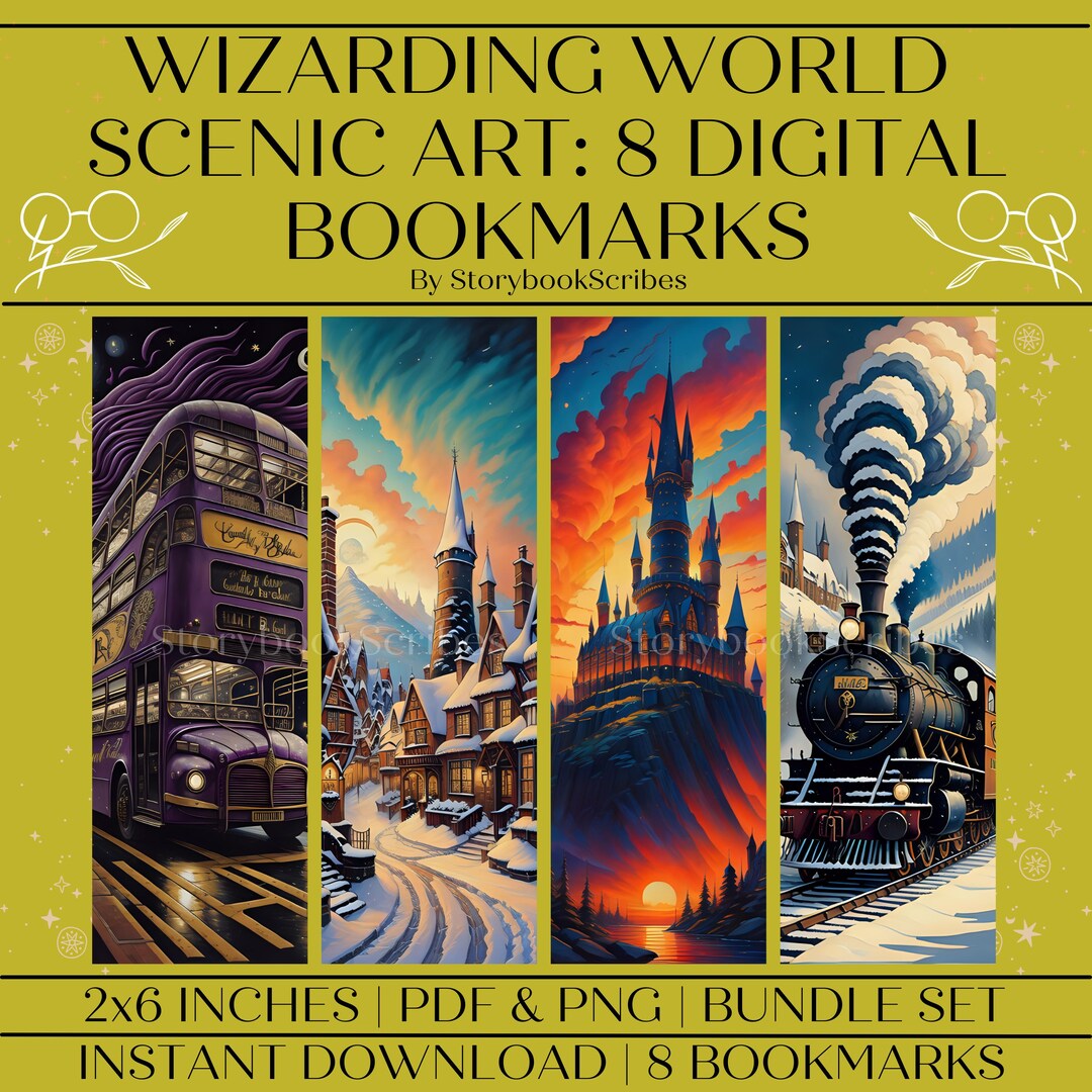 8 Wizarding World Scenic Art Printable Bookmarks | Instant Download ...