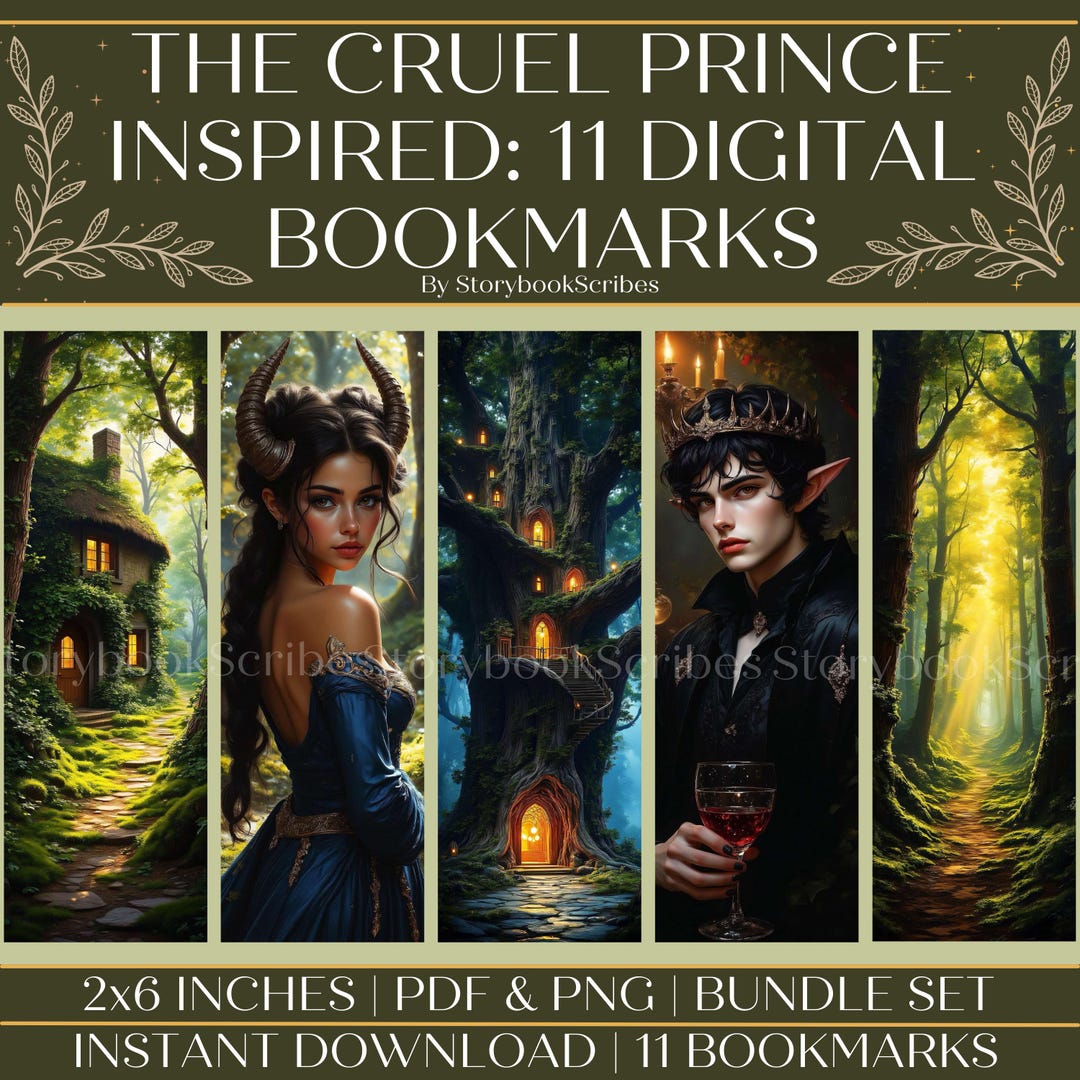 11 the Cruel Prince Inspired Printable Bookmarks | Instant Download PNG ...
